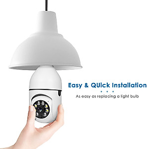 UPULTRA LIght Bulb Security Camera 1080P Wireless WIFI outdoor Home IP Camera E27 360 Degree Panoramic,Motion Detection and Alarm,Two-Way Audio,Night Vision