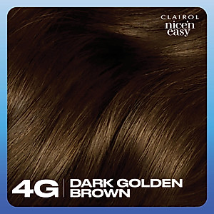 Clairol Nice'n Easy Permanent Hair Dye, 4G Dark Golden Brown Hair Color, Pack of 1