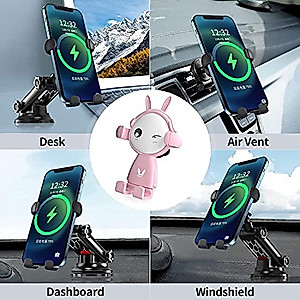 Car Mount for Iphone Cute, Kawaii Hands Free Vent Phone Holder for Air Vent Dashboard Windshield Compatible with iPhone 12 Pro Max/XR/XS/X/11/8/7 Plus/6s/Samsung S20 Ultra/Note 10/S8 Plus/S7 Edge