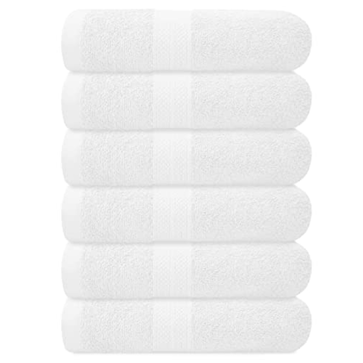 Avalon Bath Towels for Bathroom 100% Cotton White Bathroom Towels Pack of 6 (22x44 inches) - Quick Drying Bath Towels Set Small, Light Weight & Absorbent Perfect Gym & Pool Towel Set