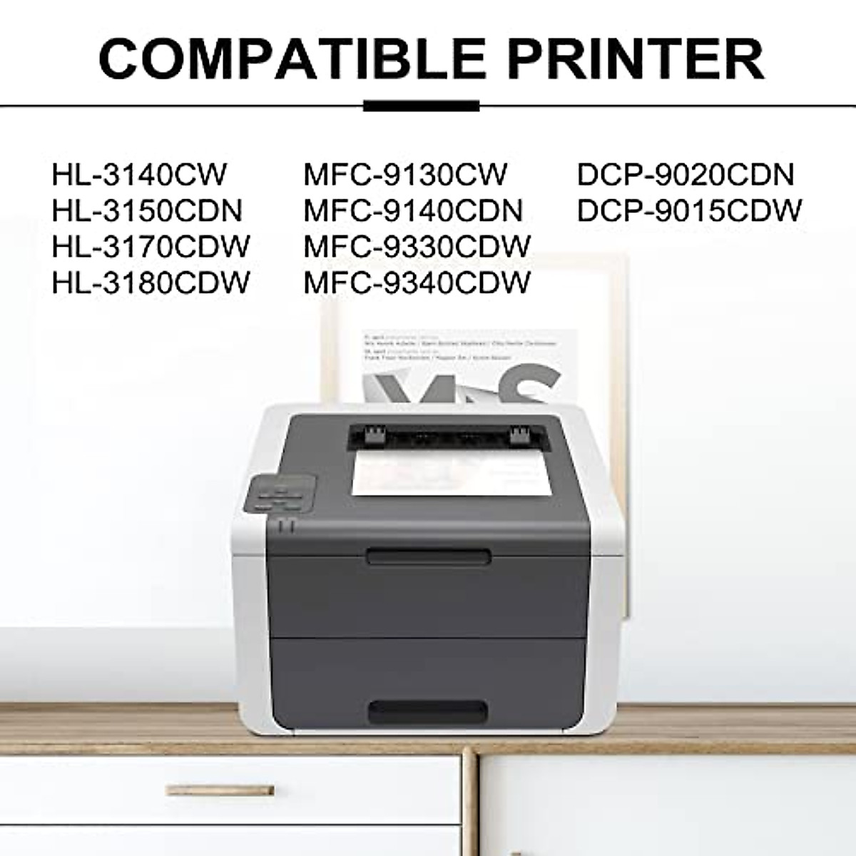TN221 TN225 Toner Cartridges: Compatible for TN-221BK TN-225C/M/Y Replacement for Brother MFC-9130CW HL-3140CW HL-3170CDW HL-3180CDW MFC-9330CDW MFC-9340CDW Printer (4 Pack)