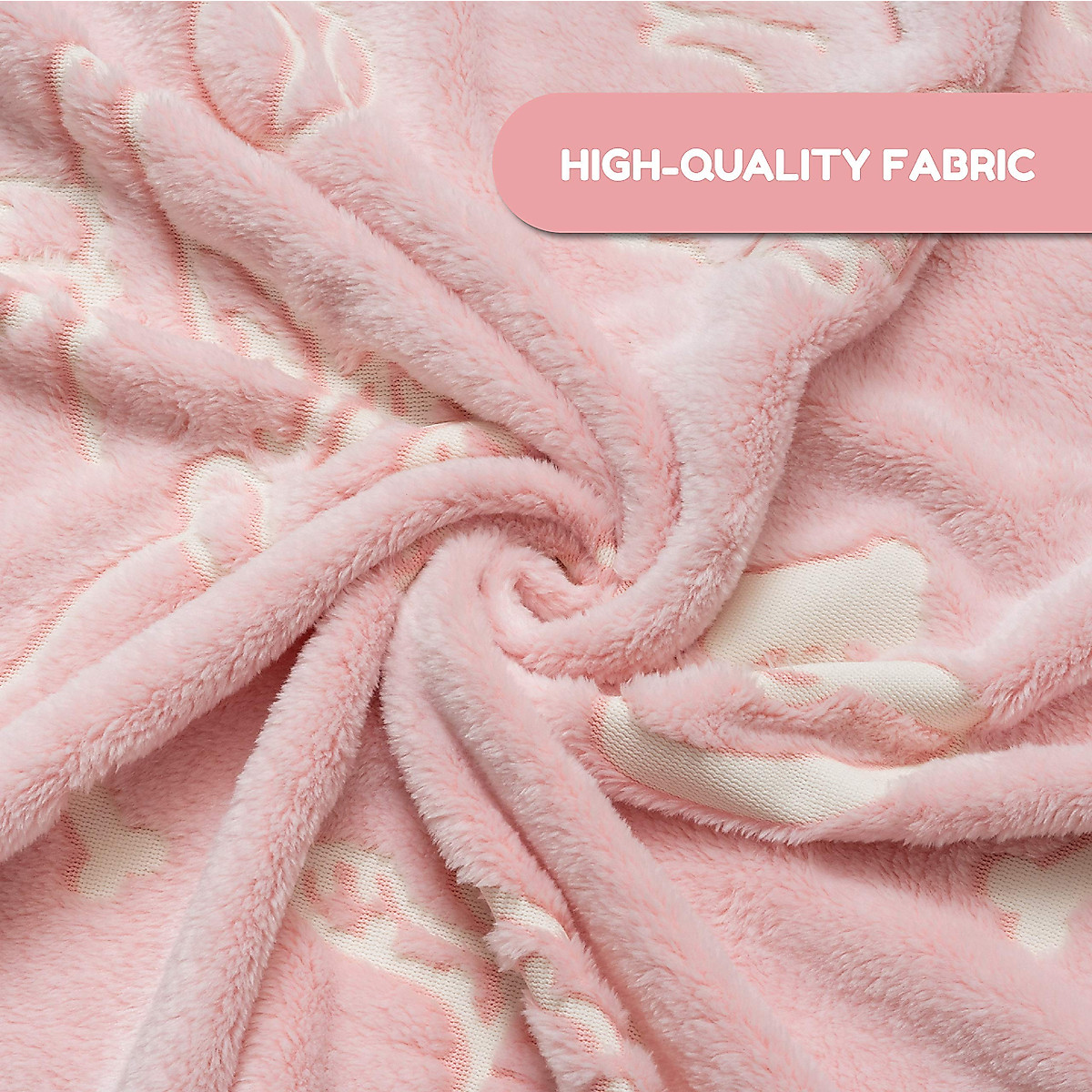 Blankets for Girls, Kids, Puppy Blankets for Small Dogs, Soft Fuzzy Plush Fleece Blanket for Boys, Girls, Teens, Toddlers, Birthday Gift, Large 50" X 60" (Pink)
