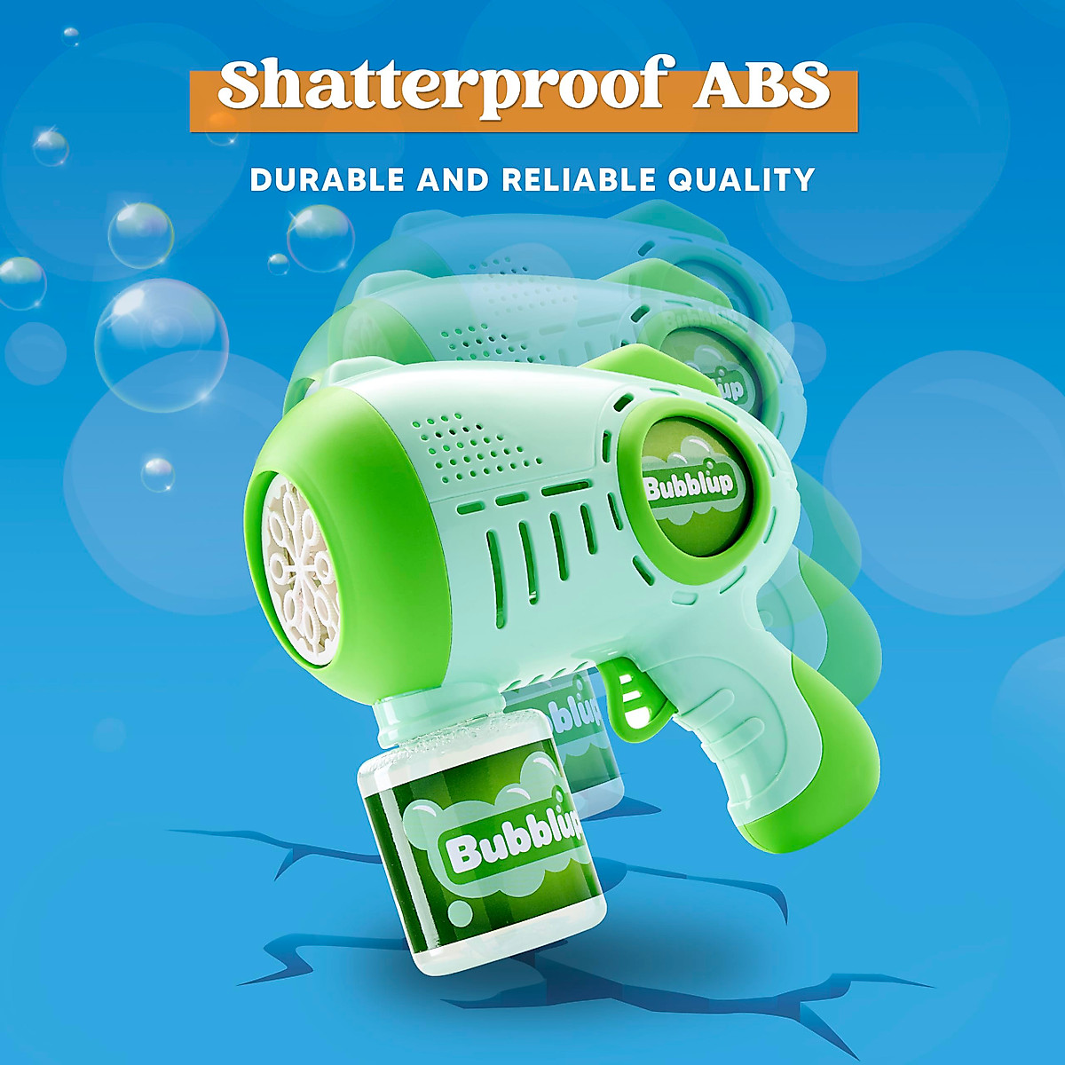 JOYIN 2 Packs Bubble Guns with 4 Bottles Bubble Solution, 10 Holes Light Up Automatic Bubble Machine Gun for Kids, Adults, Summer Toys, Easter Basket Stuffers, Birthday Gift, Bubbles Party Favors