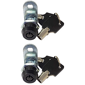 Admiral Locks 5/8 Inch Tubular Cam Lock, Keyed Alike Removable Key RV Compartment Storage Lock Cabinet Locks (5/8 Inch 90°, Black Pack of 2)