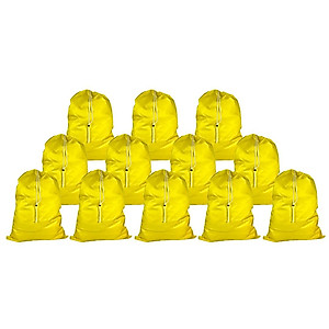 Nylon Laundry Bags Bulk 30" X 40" – Pack of 12 bags, for Heavy Duty Use, Commercial, Laundromats and Household Storage, machine washable - Made in the USA (Yellow)