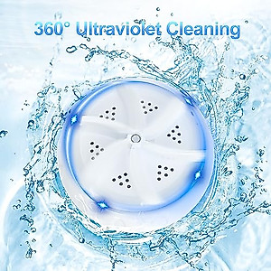 Portable Washing Machine, Mini Washing Machine Ultrasonic Turbine Wash, Mini Portable Washer for Underwear, Sock, Baby Clothes, Travel, Camping, Dorm, RV, Home Foldable Small Portable Laundry Machine