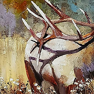 Bugle of the Bull, Wildlife by Internationally Renowned Painter Yary Dluhos