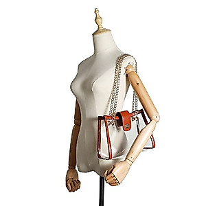 Tiwougel Women Clear Shoulder handbags Purses,Ladies Lightweight With Chain Strap and Twist Lock Crossbody bags (black)