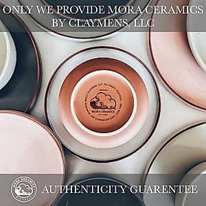 Mora Ceramic Flat Bowls Set of 4-25 oz- For Soup, Salad, Rice, Cereal, Breakfast, Dinner, Serving, Oatmeal, etc - Microwave, Dishwasher and Oven Safe Bowl for Eating and Kitchen- Vanilla & Charcoal