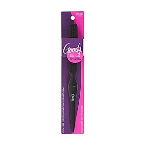 Goody Shine On Boar Edge Brush, Boar Bristle Hair Brush with Long Sectioning Tail, Smoothens Fly-Aways, Use as a Styling Brush, Hair Brush for All Hair Types, Textures & Styles, Black