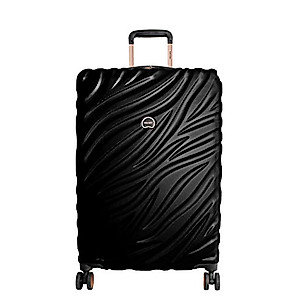 DELSEY PARIS Alexis Durable Luggage Set, Expandable & Lightweight 4-Wheel Spinners, Easy Grip handles for Smooth Journeys, TSA-Lock Incorporated, Men and Women, Black/Rose Gold, 2-Piece Set (21"/25")