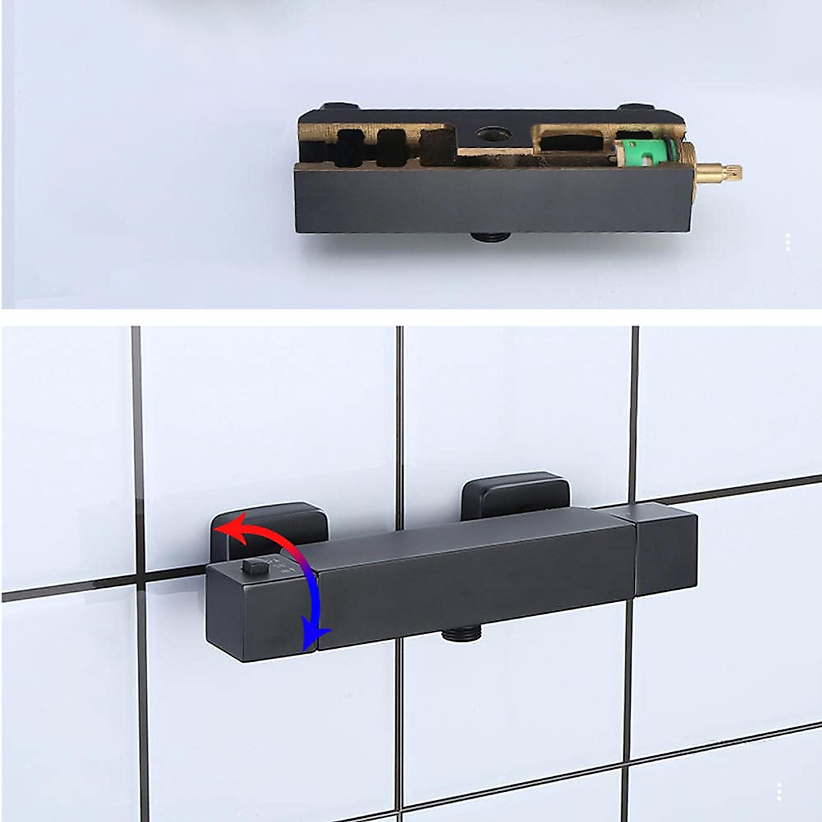 CUTPOIY Thermostatic Mixer Bidet Shower Bathroom Shower Bidet Taps Spray Toilet Cleaning Faucet Toilet Bidet Sprayer Gun Bathroom Sprayer Toilet Bidet Shower Head-Chrome-A (Black b)