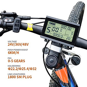 Ebike LCD Display Meter KT-LCD3 24V 36V 48V 52V Electric Bike Conversion Kit Display for KT Controller(LCD3 SM Plug with USB)