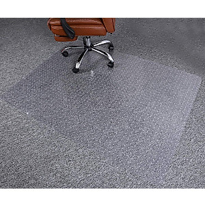 HOMEK Chair Mat for Carpeted Floors, 53” x 45” Transparent Office Chair Mat for Low Pile Carpet, Sturdy Floor Mat for Office Chairs