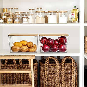 2 Set Pantry Organizer and Storage Stackable Kitchen Pantry Baskets for Onion, Potato, Vegetable, Produce