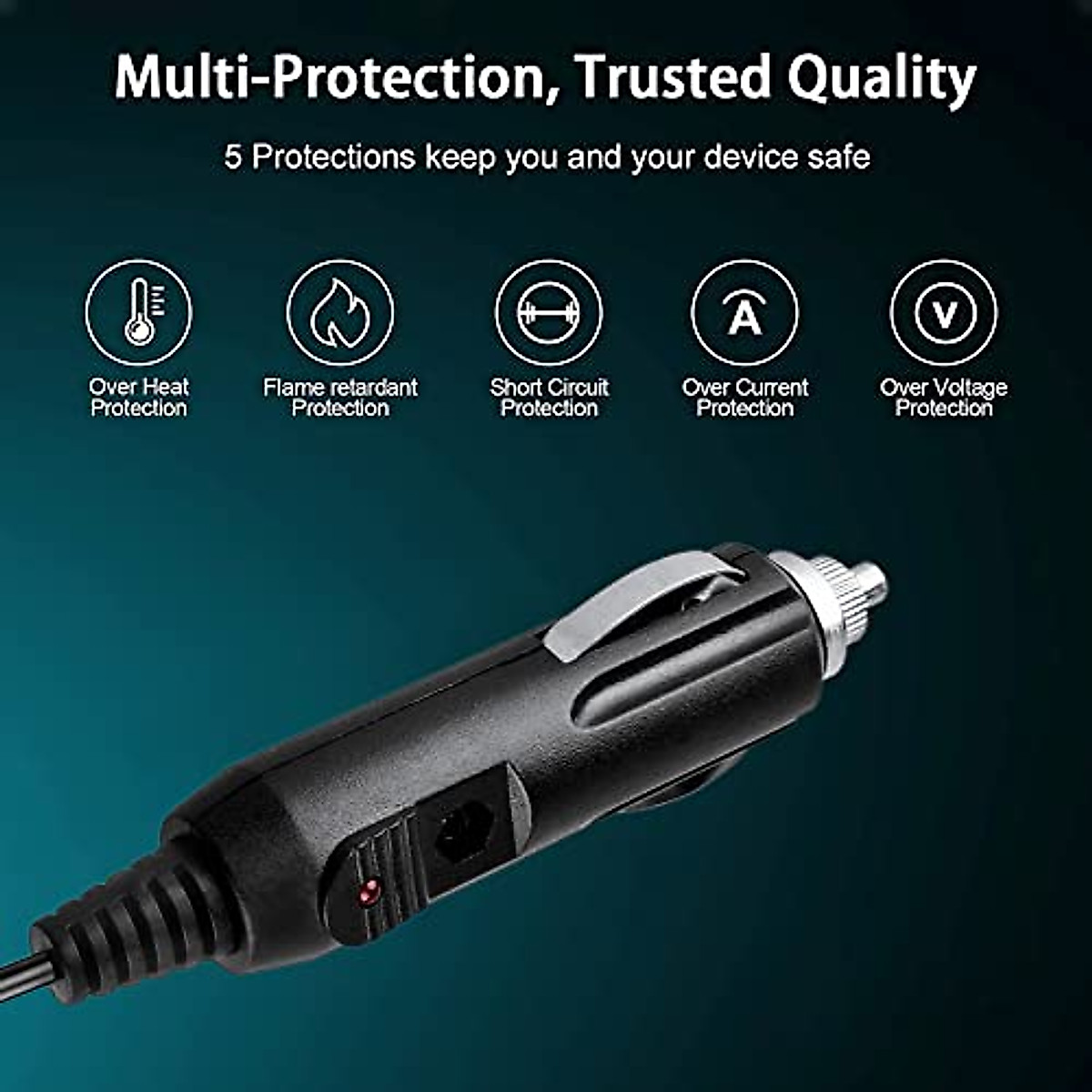 Jantoy DC Car Plug for Sylvania SDVD7047 Part Eadp-18sb Portable DVD Players