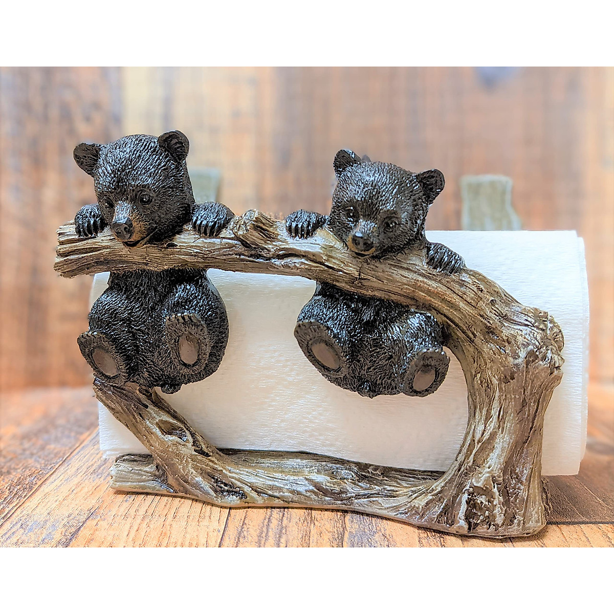 Bear Cubs Hanging on Tree Branch Decorative Napkin Holder (Mail Holder)