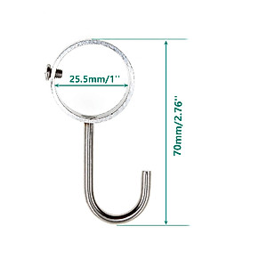 Ulifestar Stainless Steel Kitchen Hanger Hooks,Heavy Duty Rod Tube Rail Hanger Hooks for Hanging Pots and Pans,Towels,Oven Mitts,Fits for 25mm/1" Dia Rod,6 Pack (25mm Diameter)