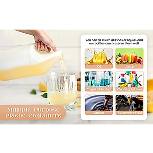 1-Gallon Empty Plastic Jugs (8 PACK) Reusable, Food-Safe, BPA Free | Heavy-Duty HDPE | With Black Tamper Evident Screw Caps