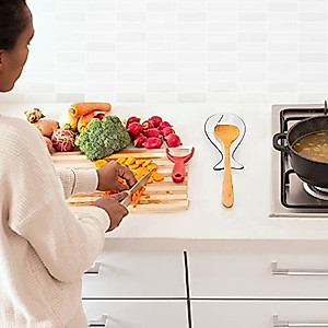 LotFancy Spoon Rest, Ceramic Spoon Holder for Kitchen Counter, 9.1 (L) x 4.5(W), Large Spatula Holder for Stove Top, Farmhouse Utensil Rest for Ladle, Teaspoon, Whale Shape