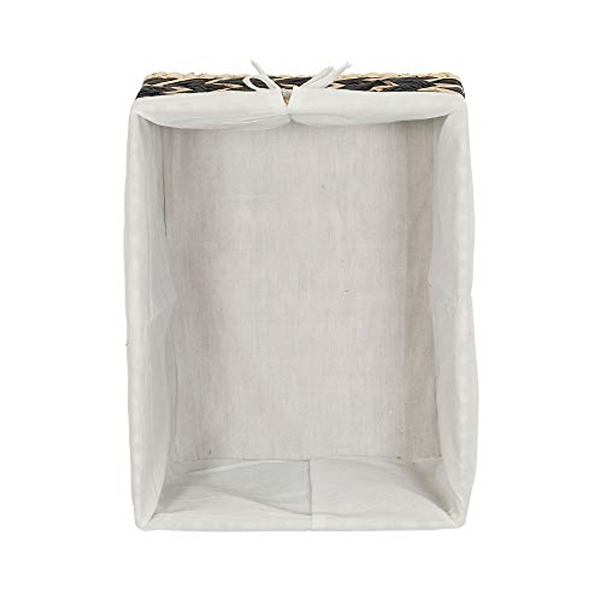 Household Essentials Brown Rectangle Woven Wicker Storage Basket with Liner | Black