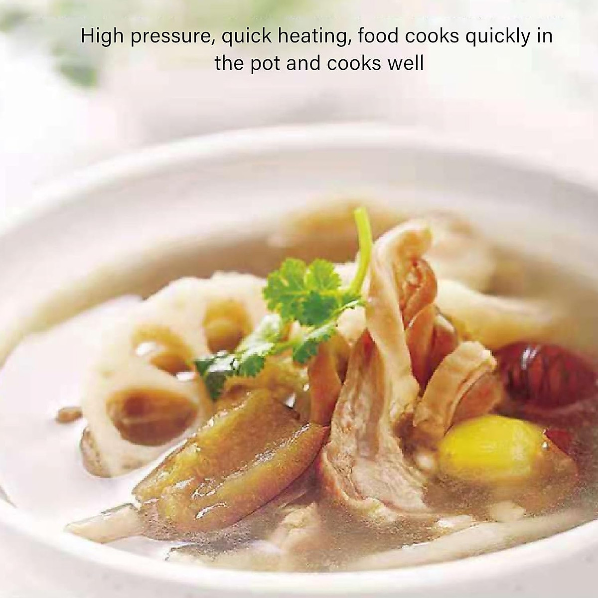 Non Stick Pressure Cooker,Thickened and Durable Medical Stone Soup Pot 8L Large Capacity Micro Pressure Cooker with Transparent Glass Lid (Orange)