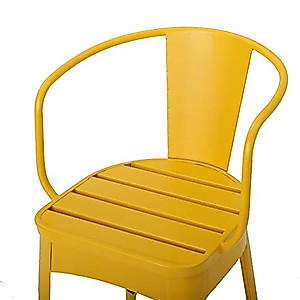 Christopher Knight Home Colmar Outdoor Iron Bistro Set, 3-Pcs Set, Matte Yellow