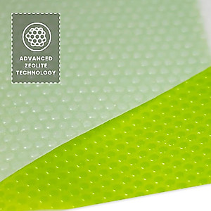 Grand Fusion Crisper Drawer Liner, Zeolite-Infused Material to Keep Produce Fresh Longer, Extend Fruits and Veggies Life with Ethylene Gas Absorption and Reduce Waste. Clear. Pack of 4