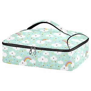Kcldeci Insulated Thermal Food Carrier Insulated Casserole Carrier for Hot or Cold Food,Little Happy Clouds Insulated Tote Bag for Potluck Cookouts Parties Picnic,Lasagna Lugger