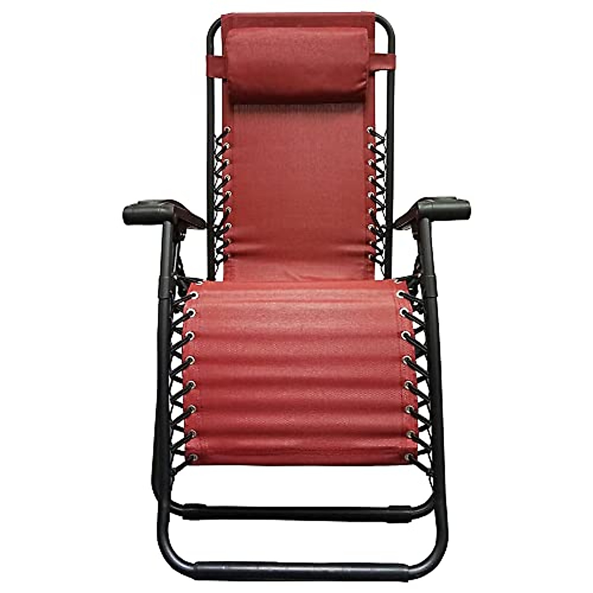 Caravan Sports Zero Gravity Outdoor Portable Folding Camping Lawn Deck Patio Pool Recliner Lounge Chair for Adults, Adjustable Headrest, Burgundy