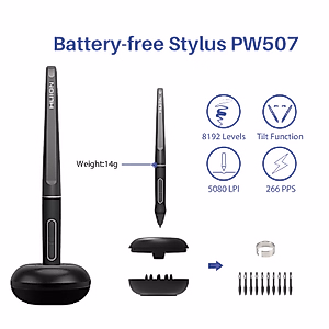 HUION KAMVAS Pro 16 Graphics Drawing Tablet with Screen Full-Laminated Graphics Monitor with Battery-Free Stylus Tilt 8192 Pen Pressure 6 Hot Keys Touch Bar - 15.6inch Graphic Tablet for PC/MAC/Linux