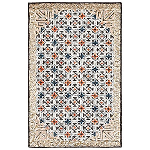 Safavieh Aspen Collection 9' x 12' Blue/Taupe APN294M Handmade Boho Wool & Viscose Area Rug