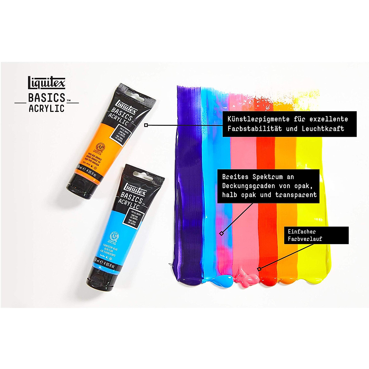 Liquitex BASICS Acrylic Paint, 118ml (4-oz) Tube, Transparent Yellow