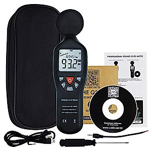 Decibel Meter Digital Sound Level Meter with Data Record Function 30-130dB Range High Accuracy db Meter with LCD Backlight Time Display