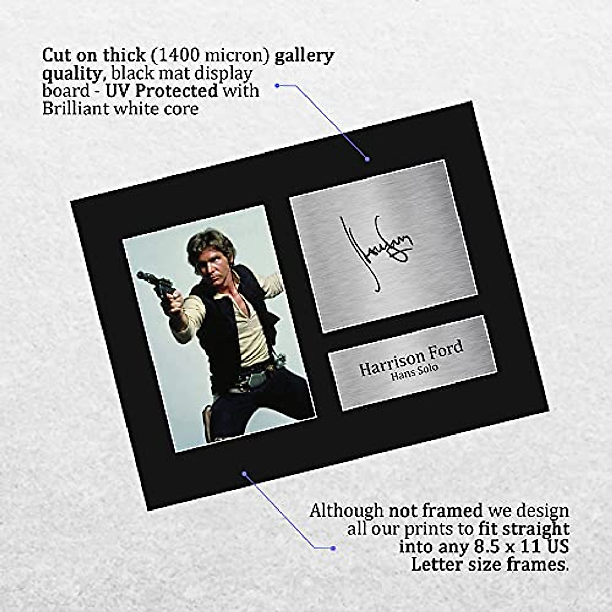 HWC Trading Harrison Ford Gift USL Signed Printed Autograph Star Wars Gifts Print Photo Picture Display - US Letter Size