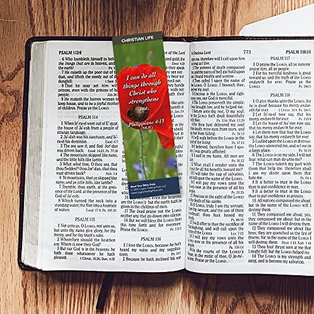Christian Bookmark with Bible Verse, Pack of 25, Christian Life Themed, I Can Do All Things Through Christ Who Strengthens Me, Philippians 4:13