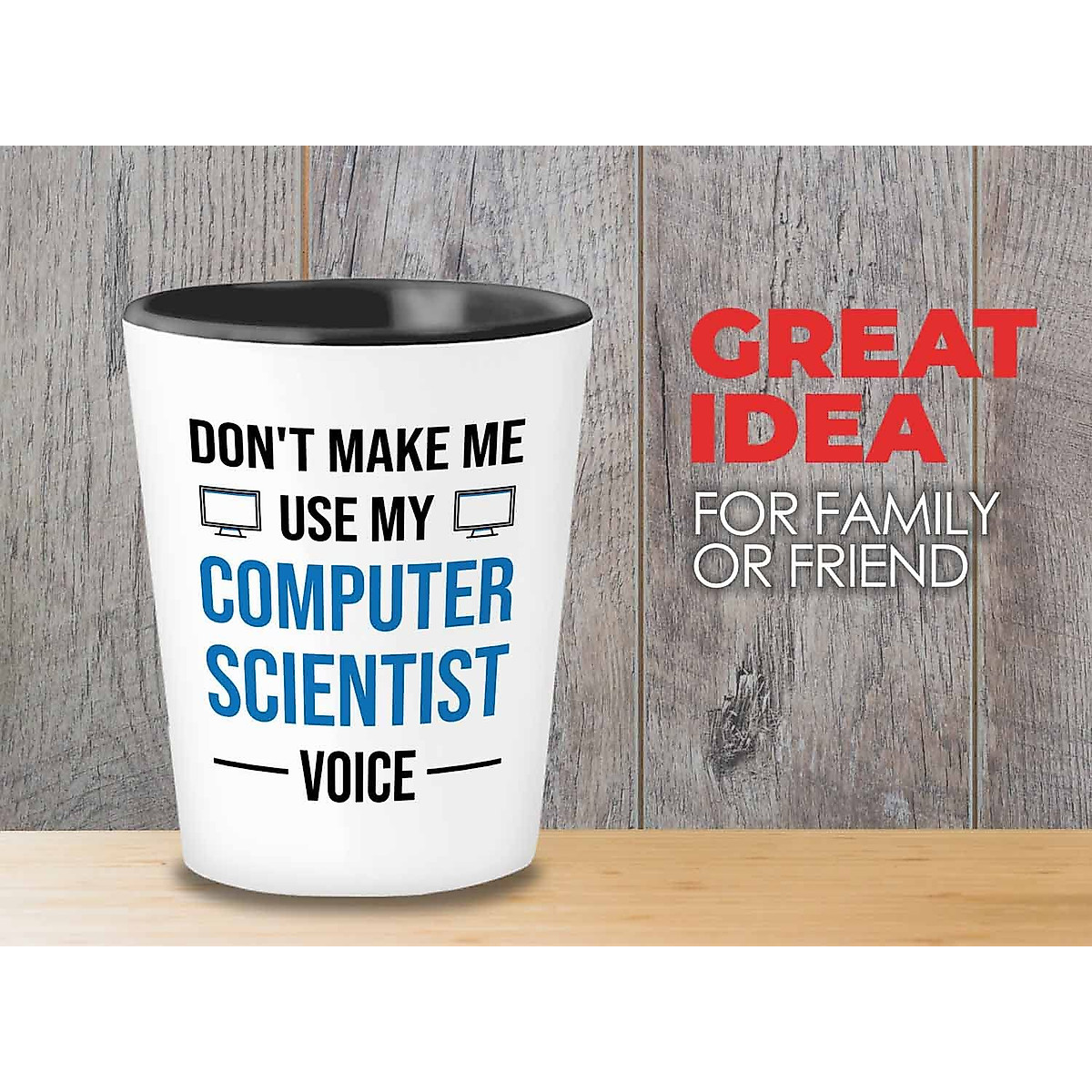 Bubble Hugs Scientist Shot Glass 1.5oz - Computer Voice - Science Lover Technician Engineer Science Data Analyst Chemistry Scientist Laboratory Partner Software