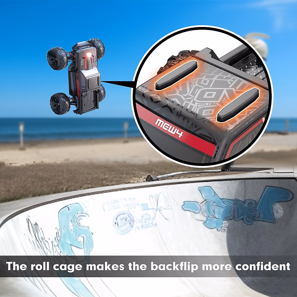 MEW4 1/16 Brushless RC Car, 4X4 Offroad Truck, Portable High Speed RC Car - 42 Km/h for Adults, Electric All-Terrain Stadium Truck