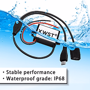 XWST DC to DC 12V 24V to 5V 3A 15W 15watt with Micro and USB Output Power Adapter Converter 8V-40V to 5V Voltage Buck Regulator,Step-Down Module,Waterproof Power Adapt 5V Volt Transformer Module