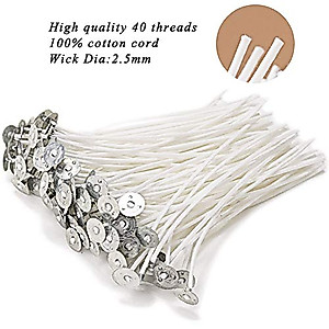EricX Light 100 Piece Cotton Candle Wick 6" Pre-Waxed for Candle Making,Candle DIY