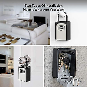 Key Lock Box, Combination Lockbox with Code for House Key Storage, Combo Door Locker