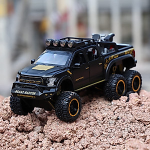 Diecast Pickup Truck Toy F150 Zinc Alloy Metal Model Car 1:24 Scale for Kids Toy Gift (Black)