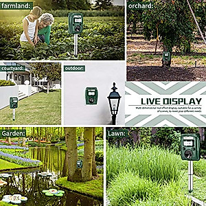 VEGFEST Solar Ultrasonic Animal Repeller.Cat Repellent Outdoor. Motion Activated and Blinking LED Light Siren Mosquito Repellent for Deer, Bird, Cat ,Dog,Raccoon, Skunk, Squirrel, Rabbit, etc Green