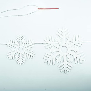 FAZHBARY 2 Pack White Felt Snowflake Garland Banner Winter Garland Snow Banner Christmas Winter Themed Party Decorations Supplies