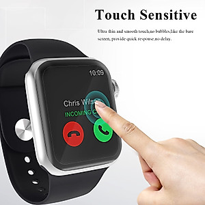 [2 Pack] Tempered Glass Screen Protector 40mm Compatible for Apple Watch Series 6/5/4/ SE 3, EWUONU Full Coverage Waterproof 3D Curved Edge Anti-Scratch Bubble Free HD Clear Screen Film for iWatch Accessories(40mm)