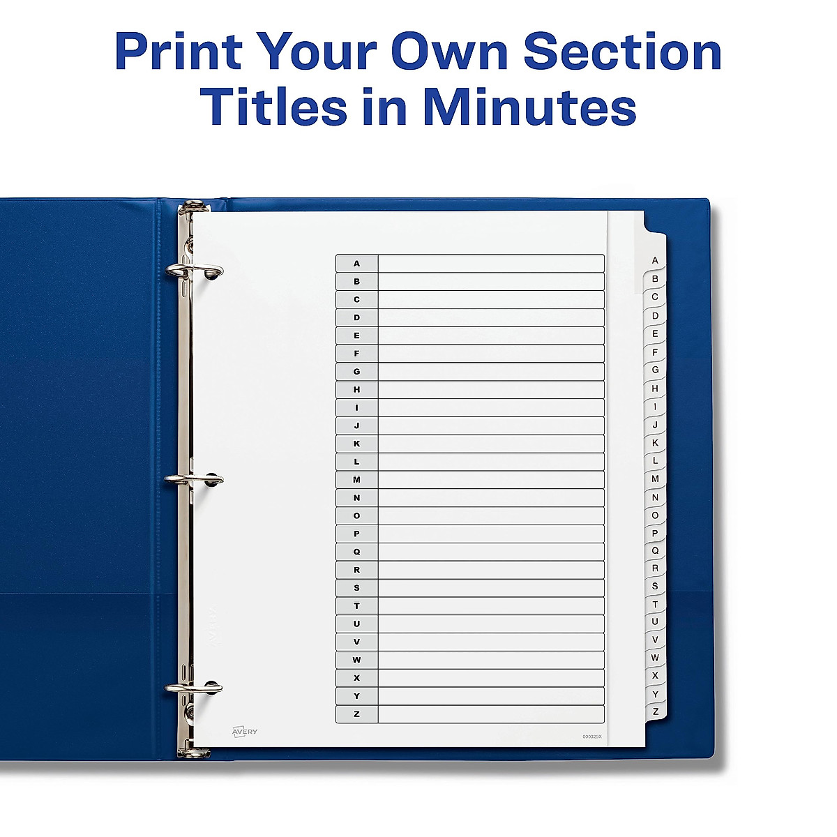 Avery Extra-Wide 26 Tab Dividers for 3 Ring Binders, Customizable Table of Contents, Multicolor Tabs, 1 Set (11166)