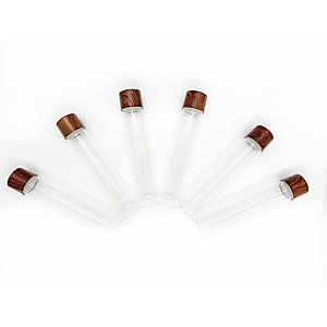 Glass Preroll Vials with Child Resistant Cap - 120mm Glass Tube (6, Mahogony)