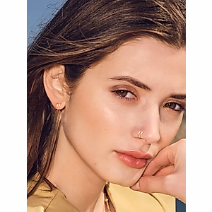 Dcfywl731 Nose Rings Hoops for Women Men Colored Twist Nose Rings Hoops for Single Piercing Nose Hoop Nostril Piercing Jewelry (10pcs)