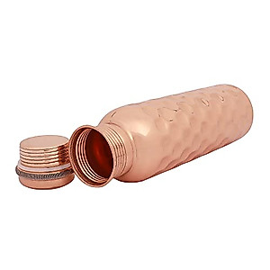 Pure Copper yoga Handmade Diamond Hammered Design Leak Proof Bottle 1000 ML diamond hammered design Copper Bottle Outside Lacquer Coated, inside polish Health Benefit Leak Proof 1000 ml copper bottle.