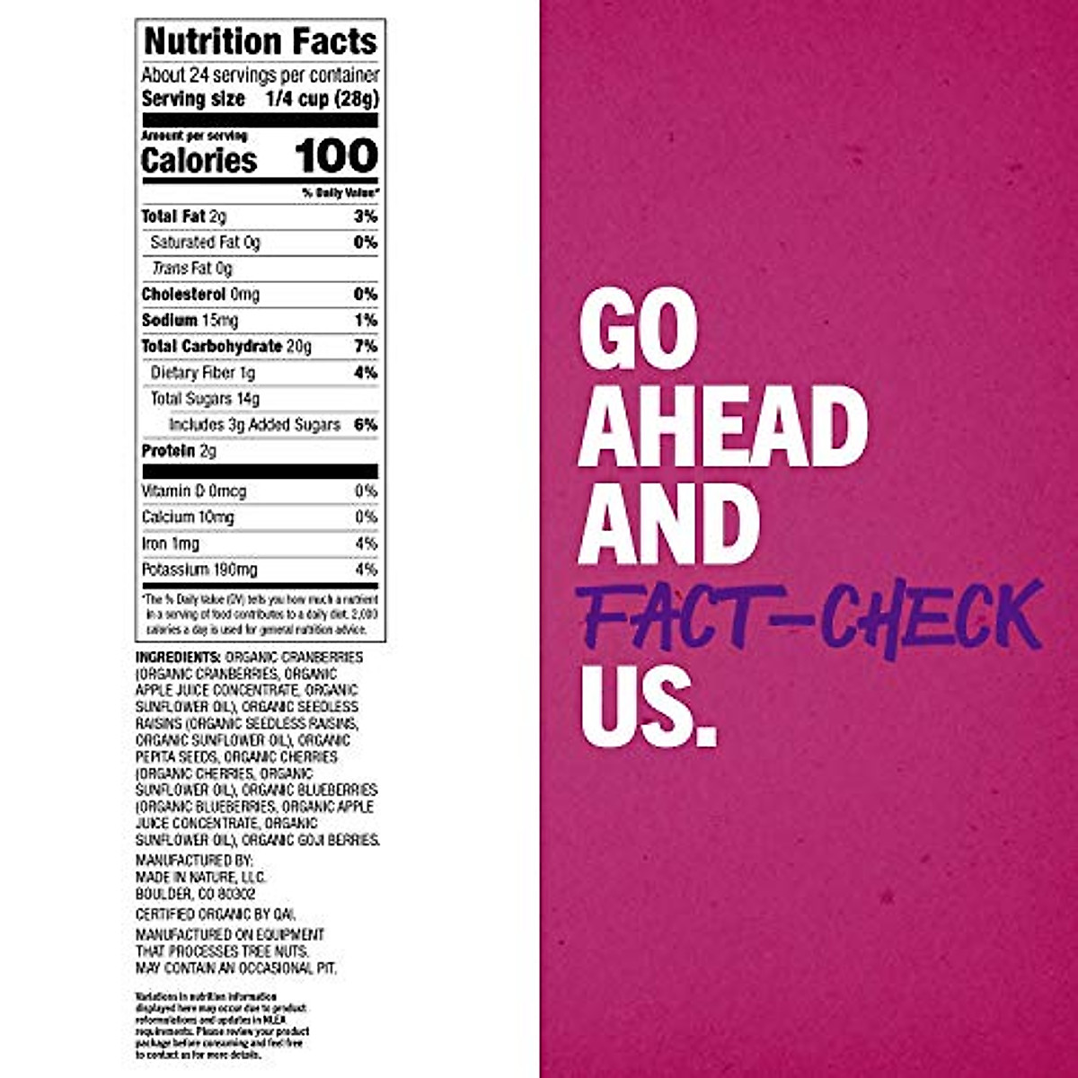 Made In Nature Superberry Fruit Fusion, 24 oz - Organic Fruit and Nut Trail Mix